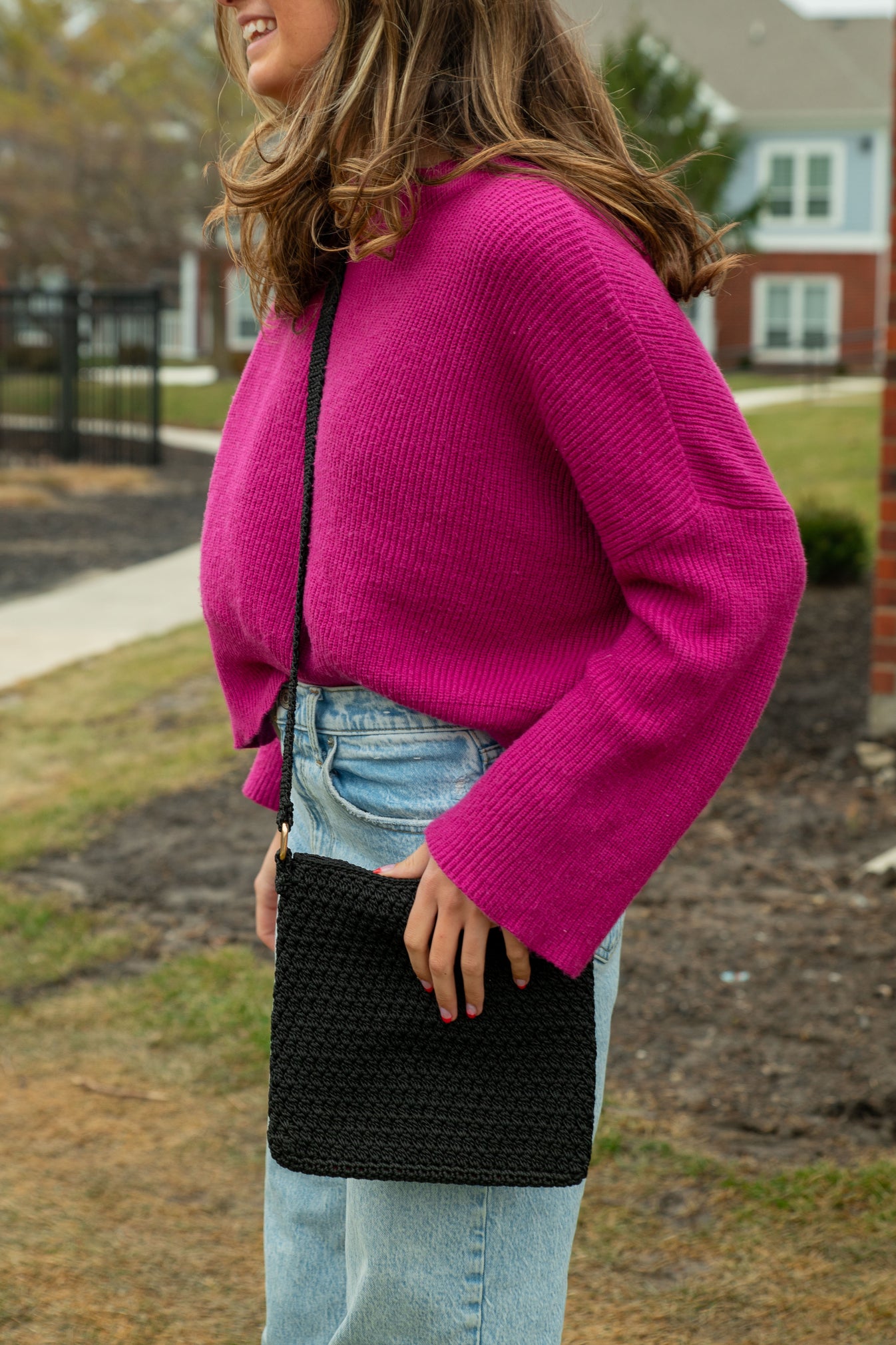 Black Crochet Crossbody Bag – Elevita